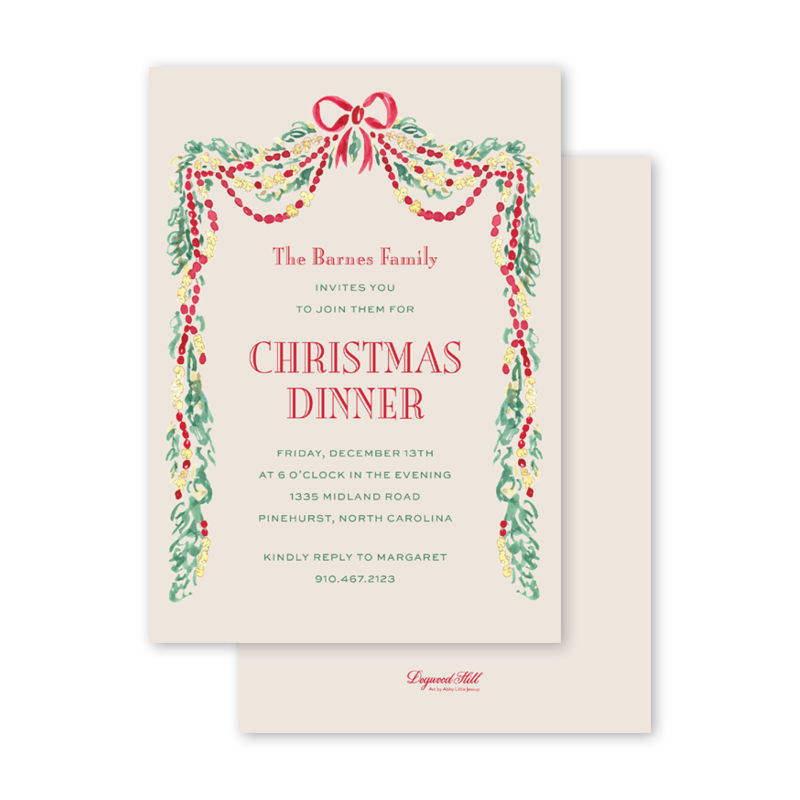 Christmas Farm Garland Invitation– Dogwood Hill