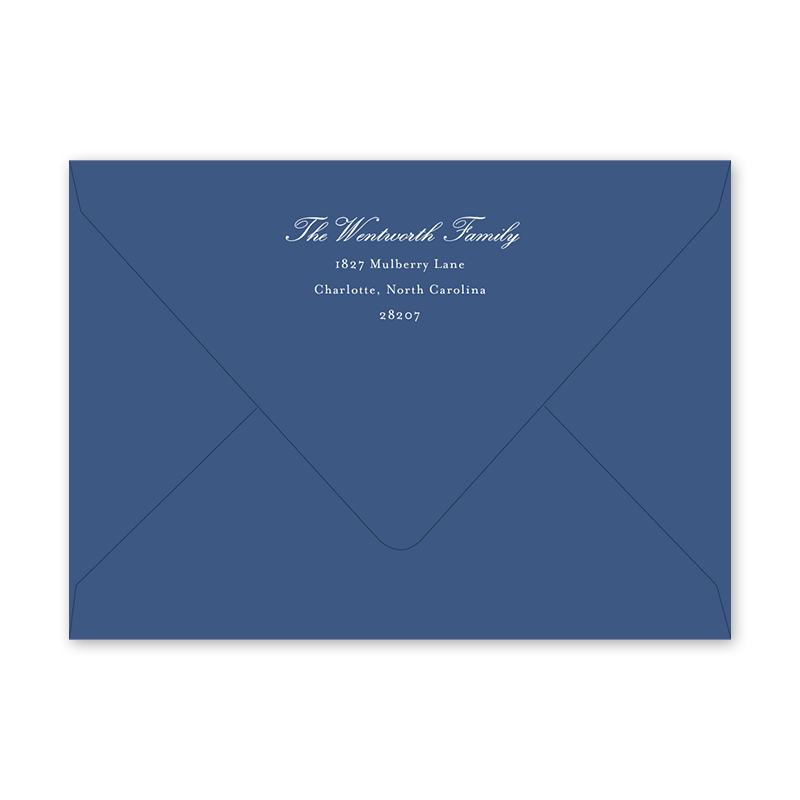 Boughs of Holly Blue Border Denim Envelopes– Dogwood Hill