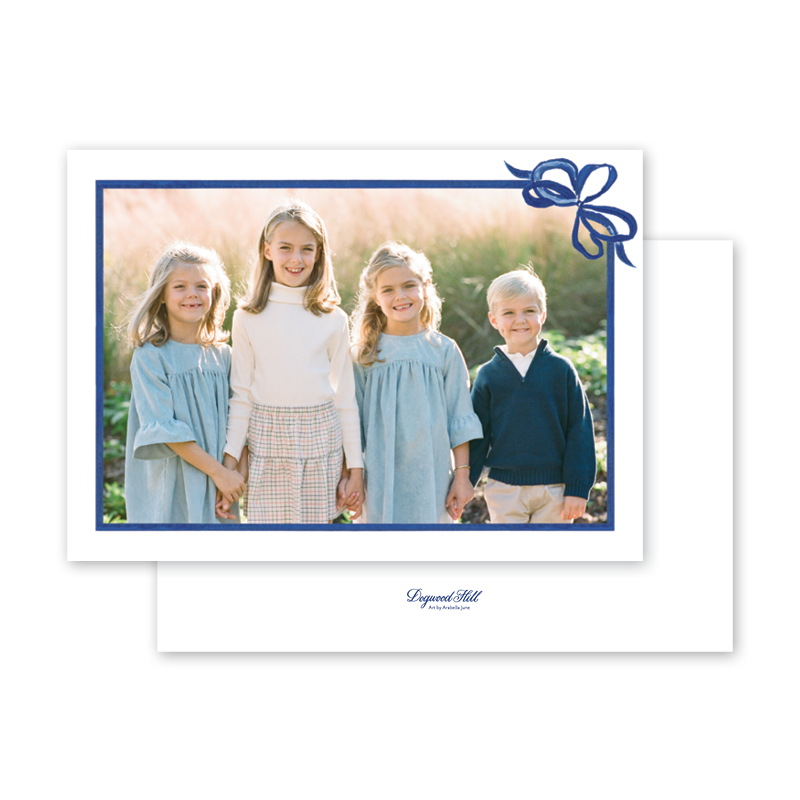 Holiday Bows Blue Border Landscape– Dogwood Hill
