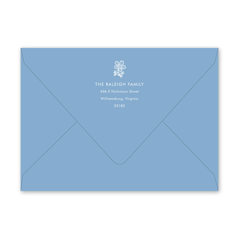 Ghost Blossom Blue Border Carolina Envelopes– Dogwood Hill