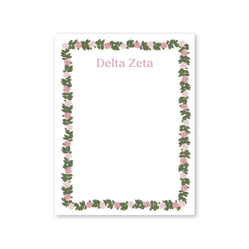 Delta Zeta English Garden Notepad– Dogwood Hill