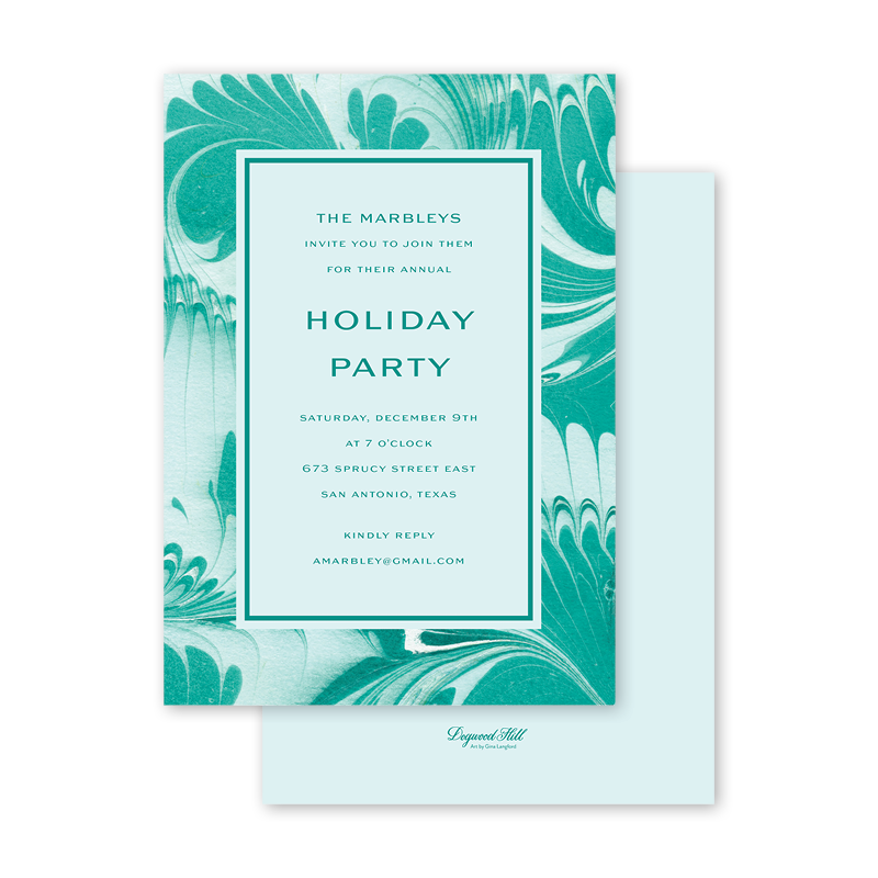 Ebru Aqua Invitation– Dogwood Hill