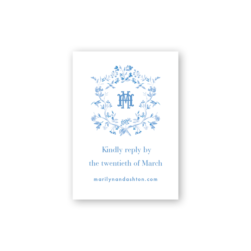 Hummingbird Blue Crest Reply Card– Dogwood Hill