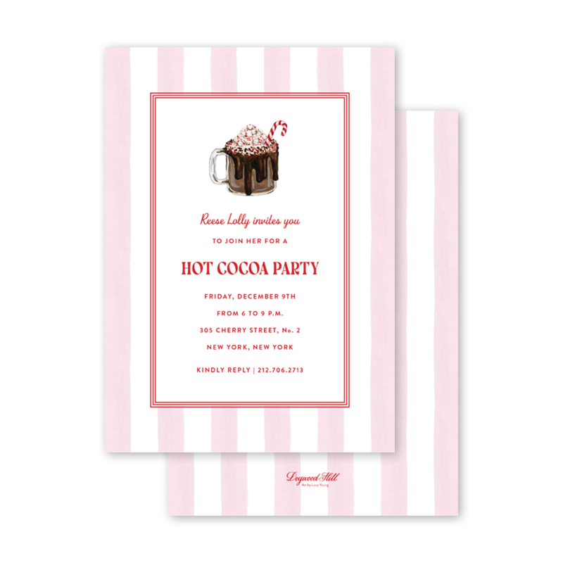 Pink Peppermint Stripes Invitation– Dogwood Hill