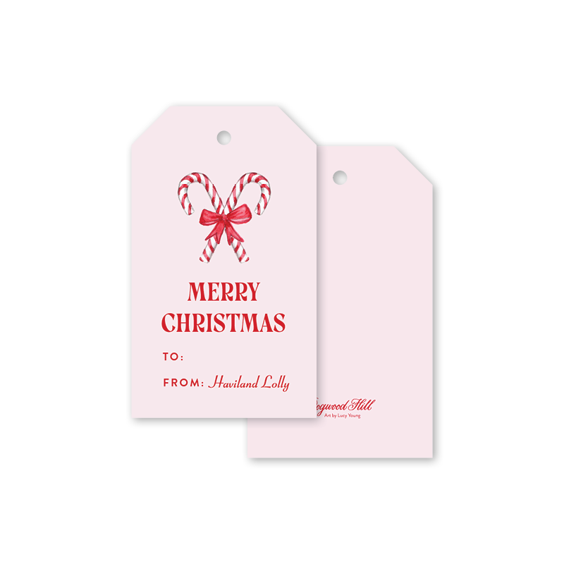 Pink Peppermint Candy Cane Gift Tags– Dogwood Hill