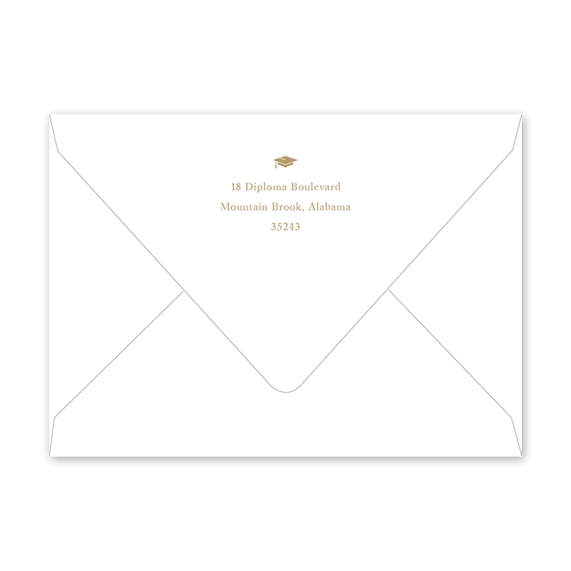 Signature Gold Cap Landscape Graduation Envelopes– Dogwood Hill