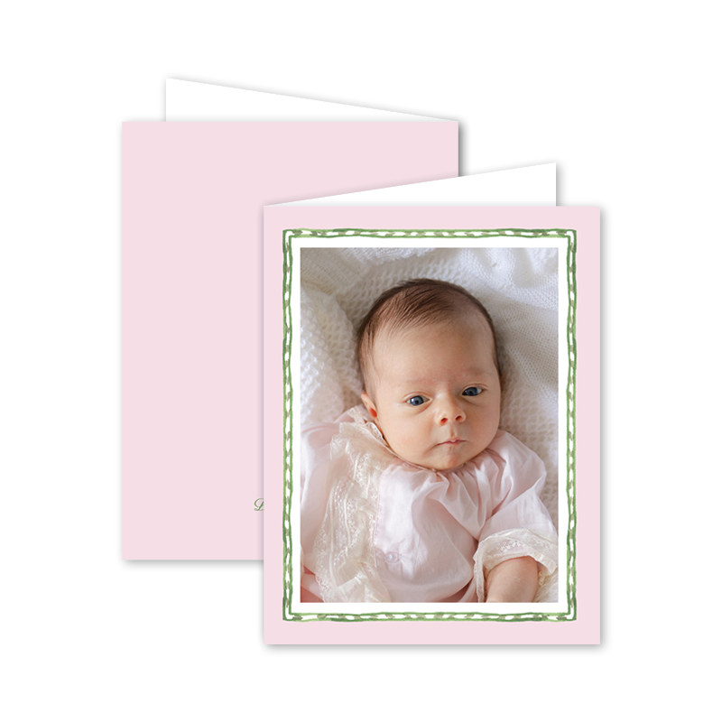 Spring Bunnies Pink Folded Birth Announcement– Dogwood Hill