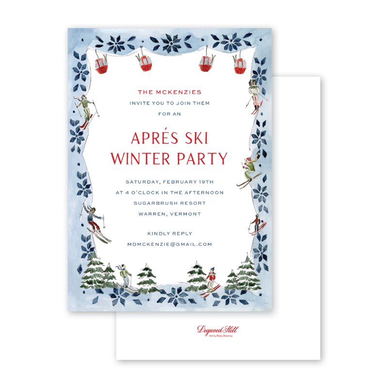 Snow Globe Ski Border Invitation– Dogwood Hill