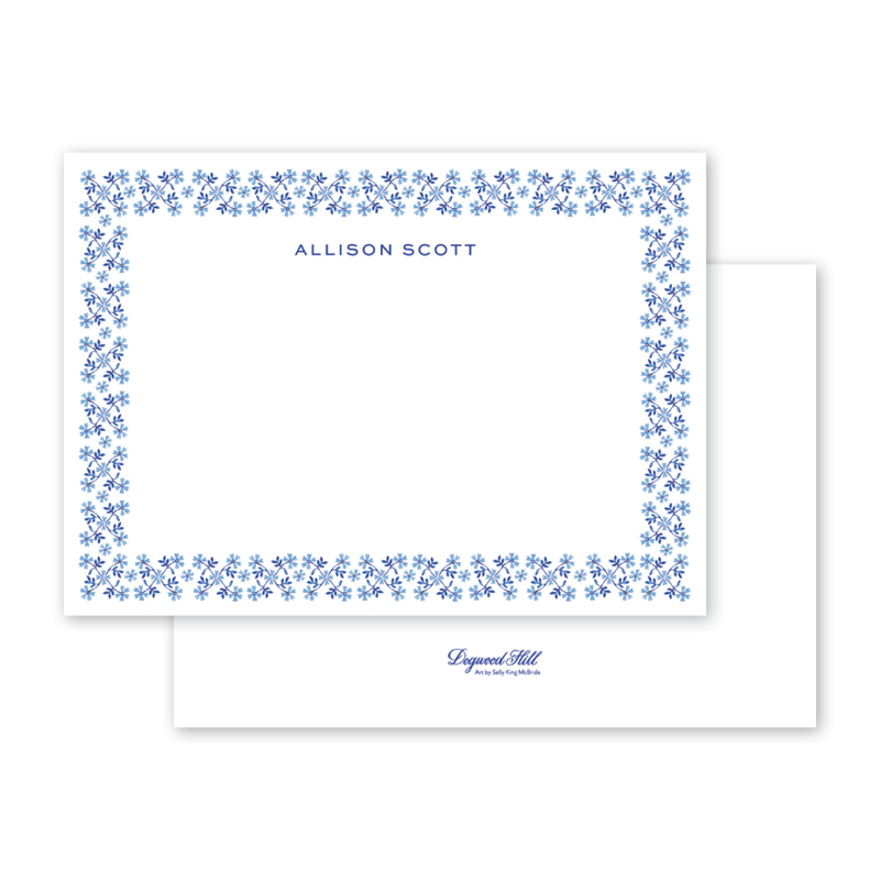 Cerulean Spring Border Notecard– Dogwood Hill