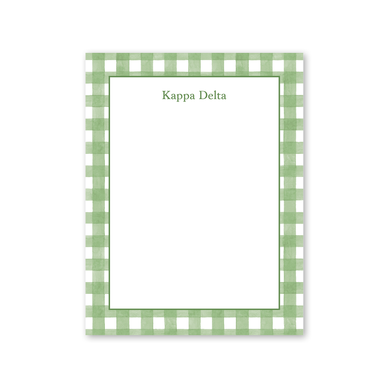 Kappa Delta Cavalier Garden Gingham Notepad– Dogwood Hill