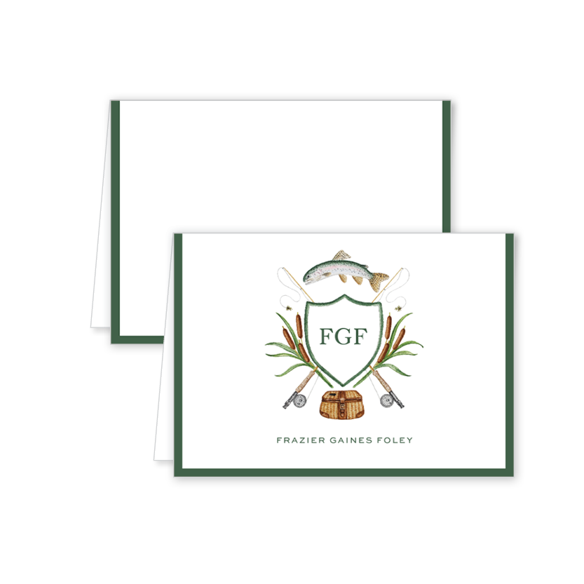 Fly Fishing Crest Folded Notecard– Dogwood Hill