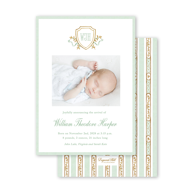 Regalia Crest Birth Announcement– Dogwood Hill