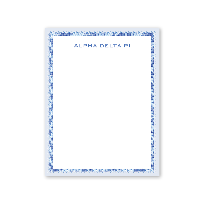 Alpha Delta Pi Blue Botanicals Border Notepad– Dogwood Hill