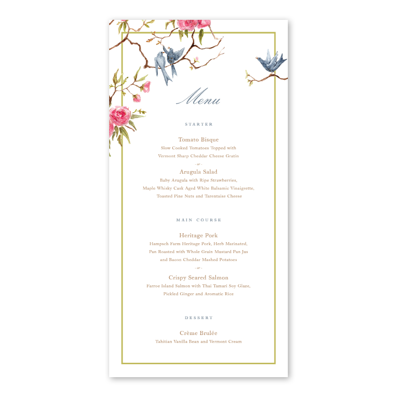Songbird Menu– Dogwood Hill