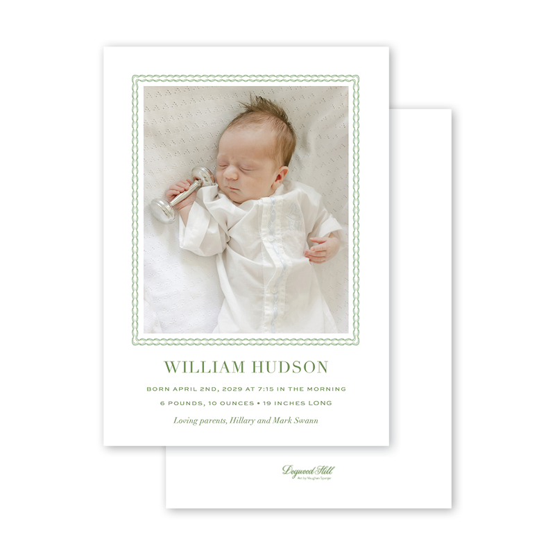 Christine's Hydrangeas Green Birth Announcement– Dogwood Hill