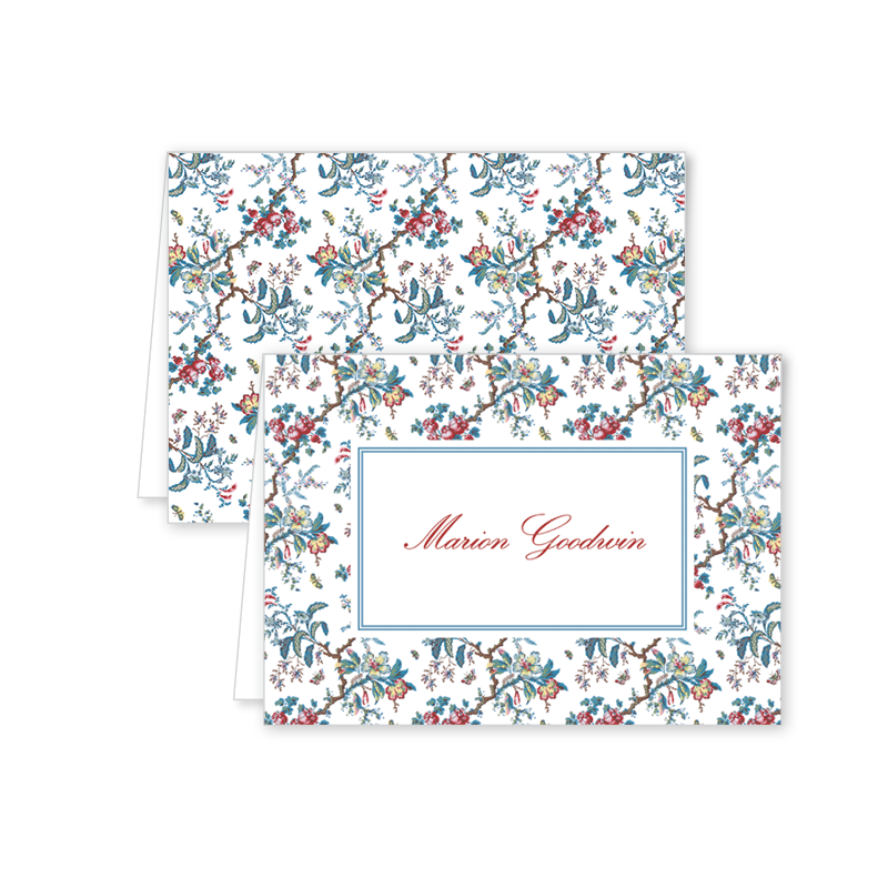 Butterfly Chintz Border Folded Notecard– Dogwood Hill