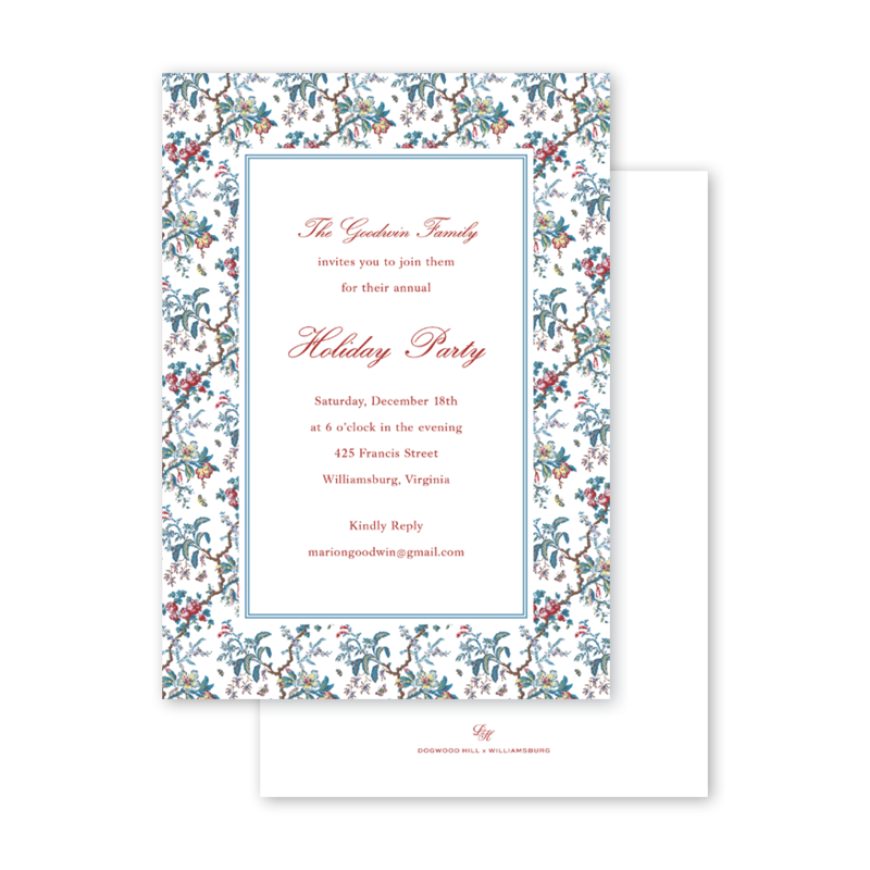 Butterfly Chintz Border Invitation– Dogwood Hill