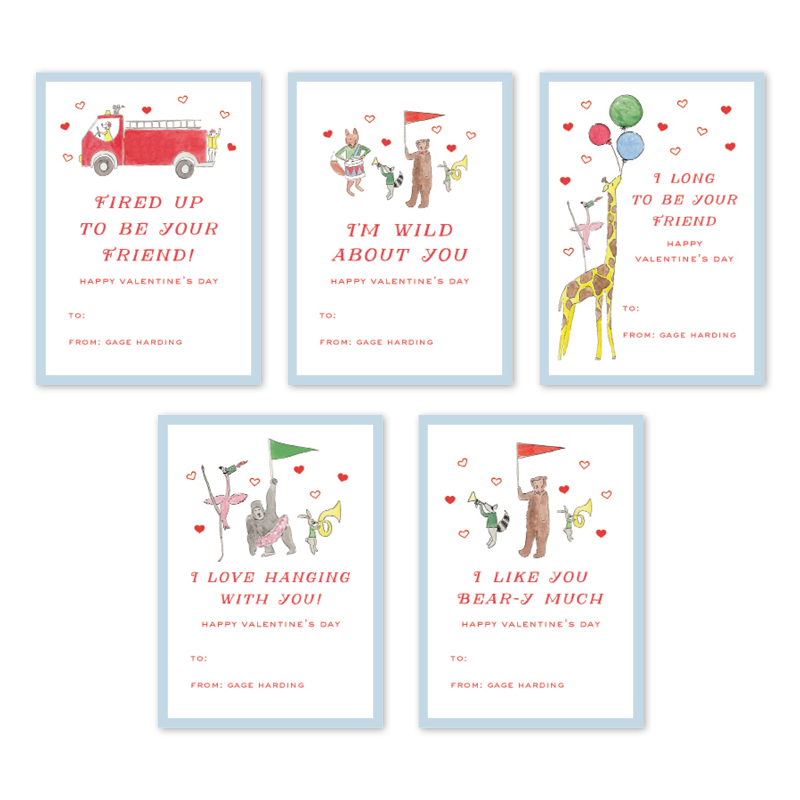 Animal Valentine Parade Multi Set– Dogwood Hill