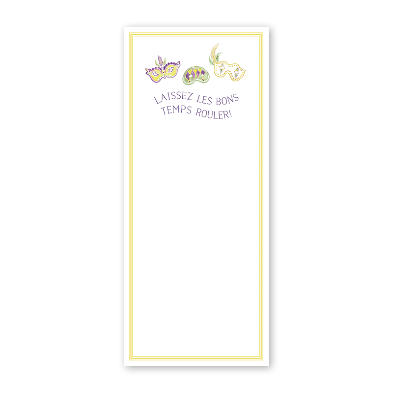 Mardi Gras Masquerade Skinny Notepad– Dogwood Hill