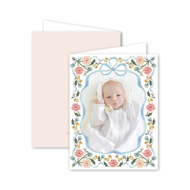 Cottagecore Florals Folded Birth Announcement– Dogwood Hill