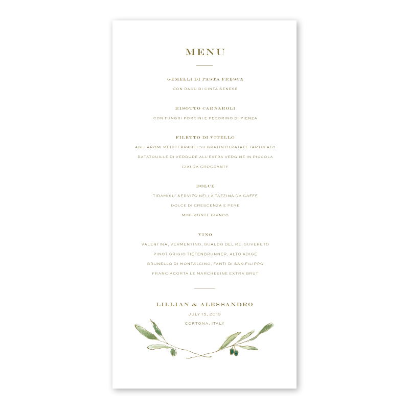 Oliva Menu– Dogwood Hill