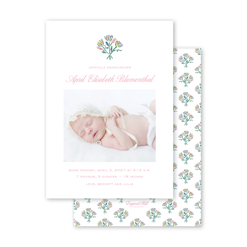 April Showers Bouquet Birth Announcement– Dogwood Hill