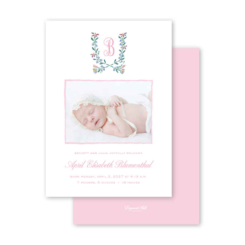April Showers Crest Birth Announcement– Dogwood Hill