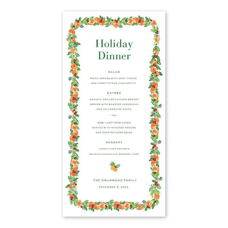 Charleston Citrus Garland Menu– Dogwood Hill