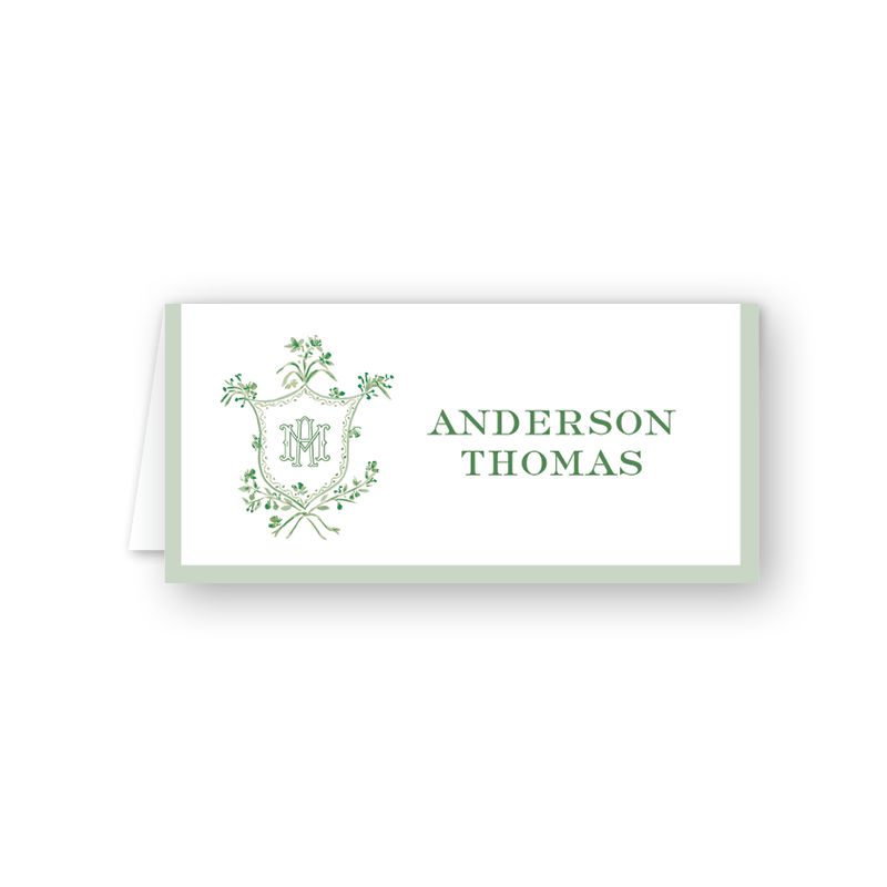 Heron Green Crest Place Card– Dogwood Hill