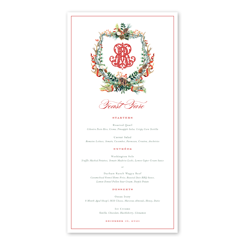 Antler Menu– Dogwood Hill
