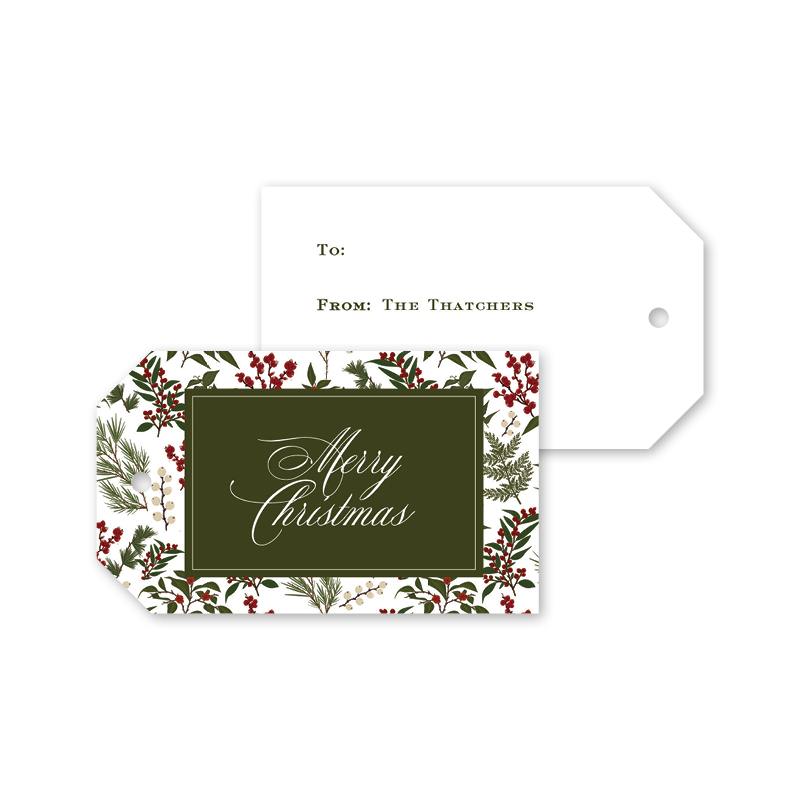 Ferns and Holly Border Gift Tags– Dogwood Hill