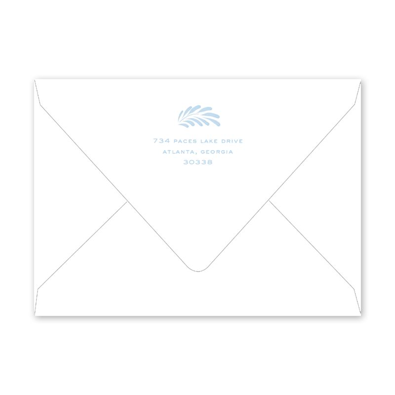 Style Edit Blue Border Landscape Birth Announcement Envelopes– Dogwood Hill