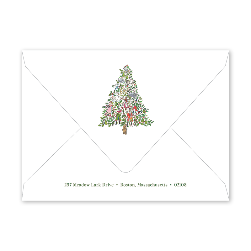 Twelve Days Greenery Border Tree Envelopes– Dogwood Hill