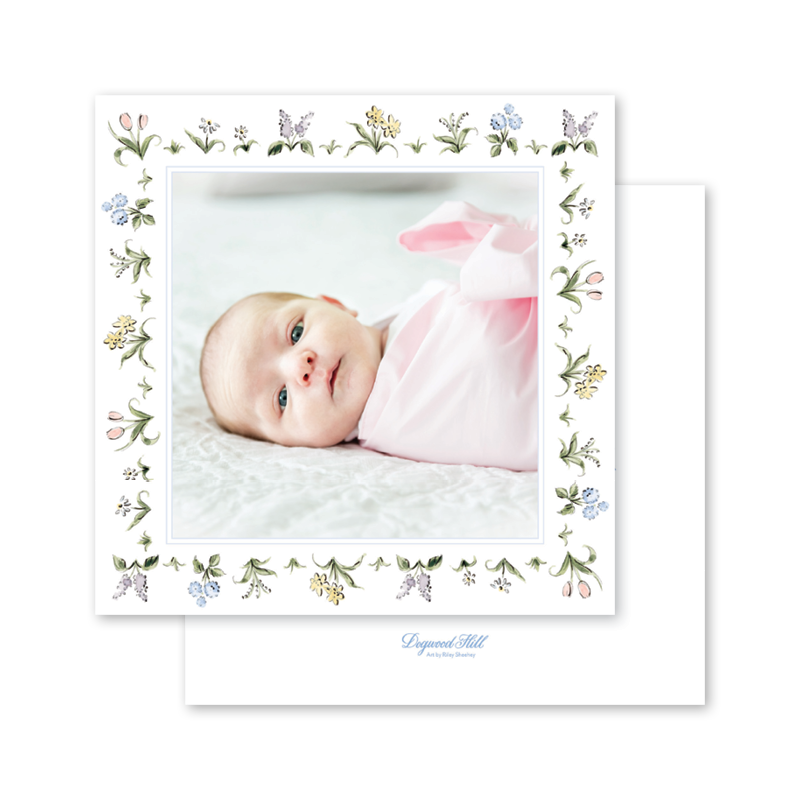Maypole Border Square Birth Announcement– Dogwood Hill