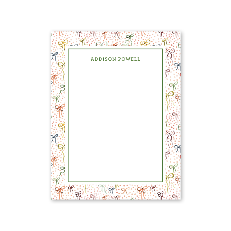 Paper Bows Border Notepad– Dogwood Hill
