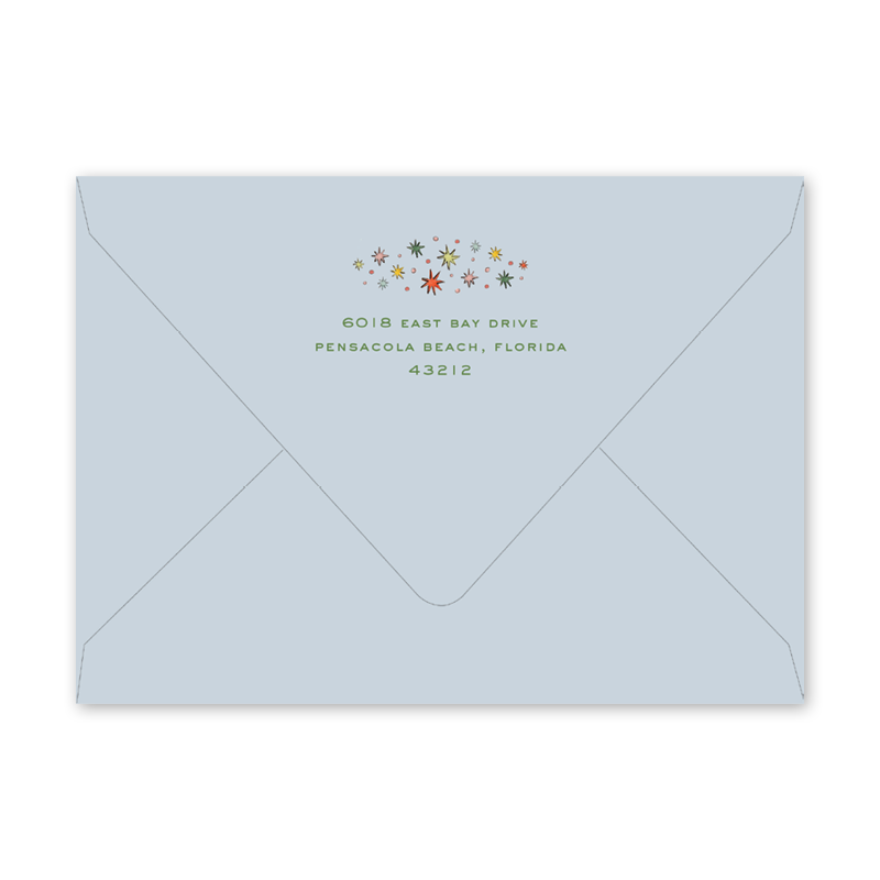 Paper Chain Border Landscape Blue Envelopes– Dogwood Hill