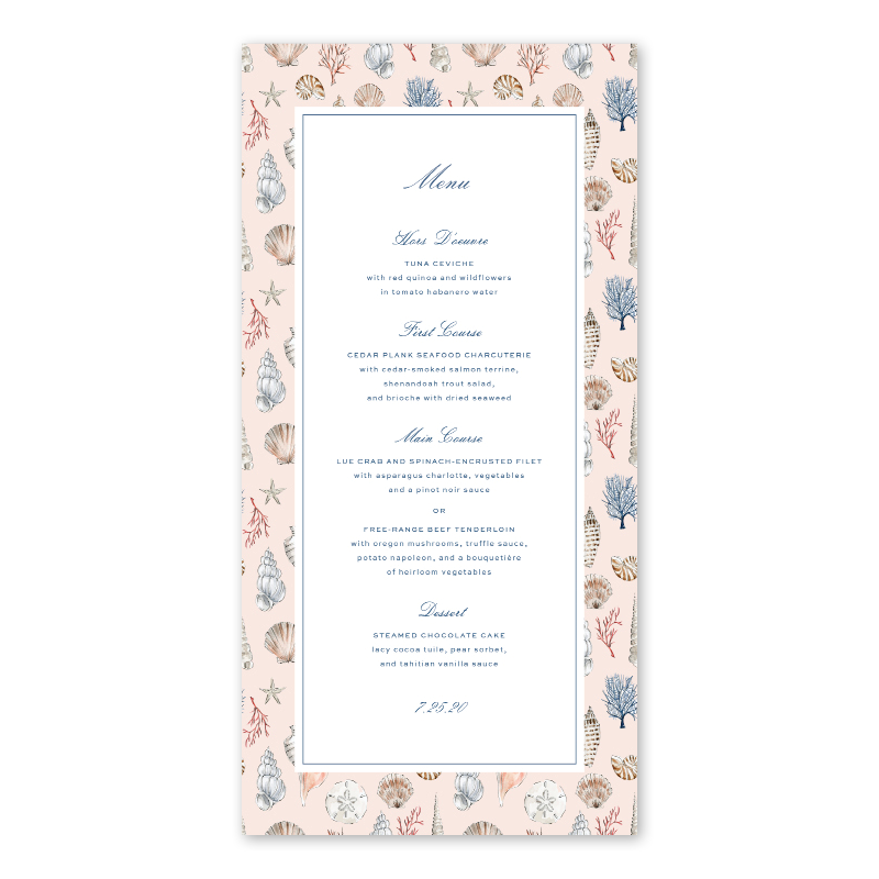Seashells Menu– Dogwood Hill