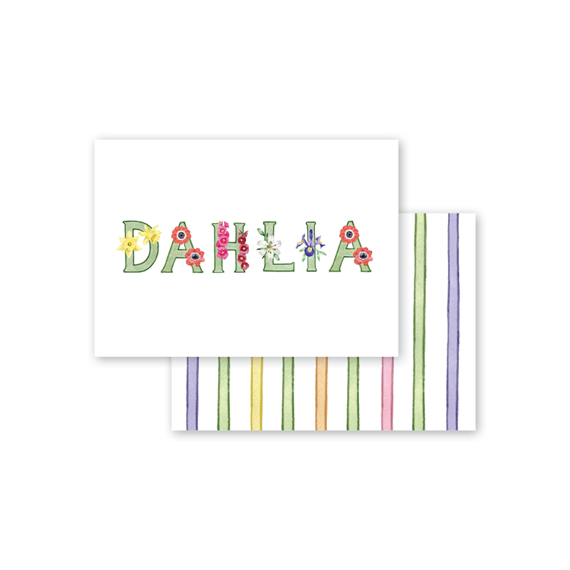 Alphabet Blooms Calling Card– Dogwood Hill
