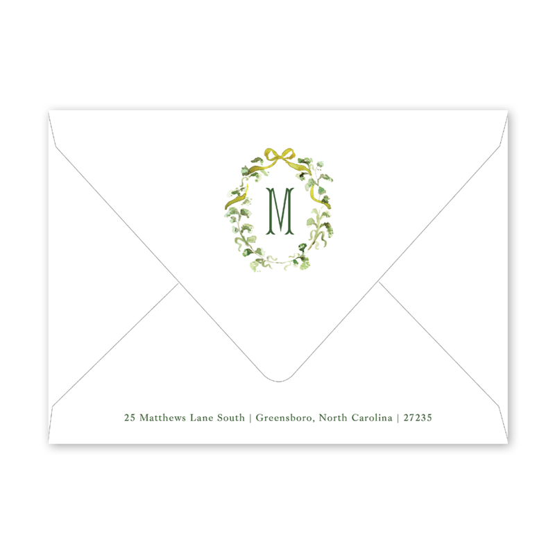 Chartreuse and Celadon Wreath Photo Mount Envelopes– Dogwood Hill