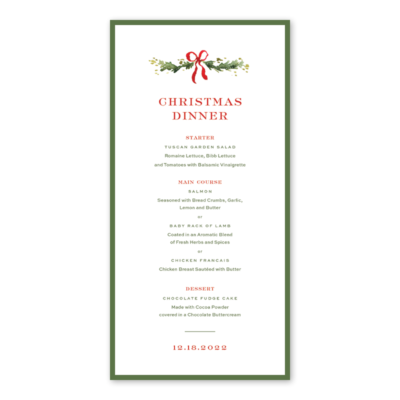 Festive Folklore Menu– Dogwood Hill