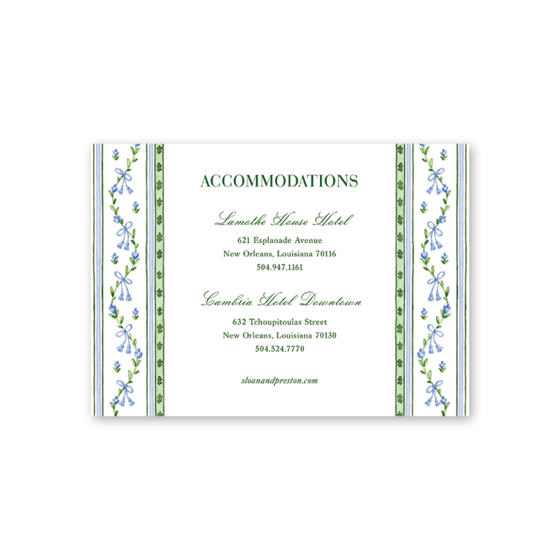 Broderie Stripes Accommodation Card– Dogwood Hill