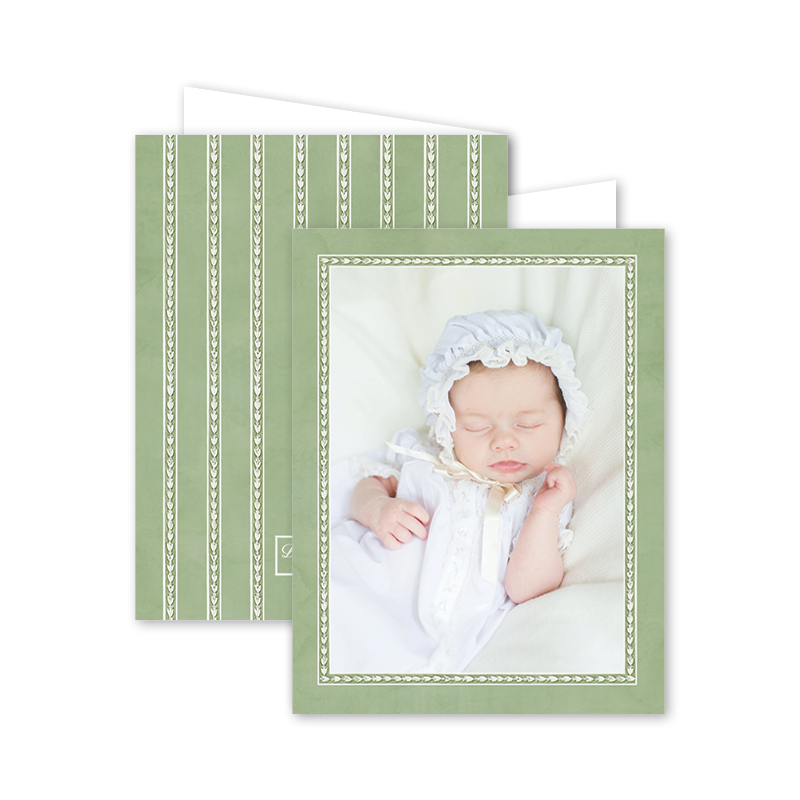 Porcelain Verte Folded Birth Announcement– Dogwood Hill
