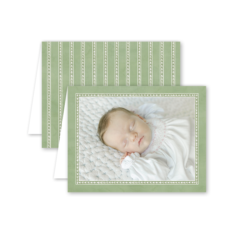 Porcelain Verte Rocking Horse Landscape Folded Birth Announcement ...