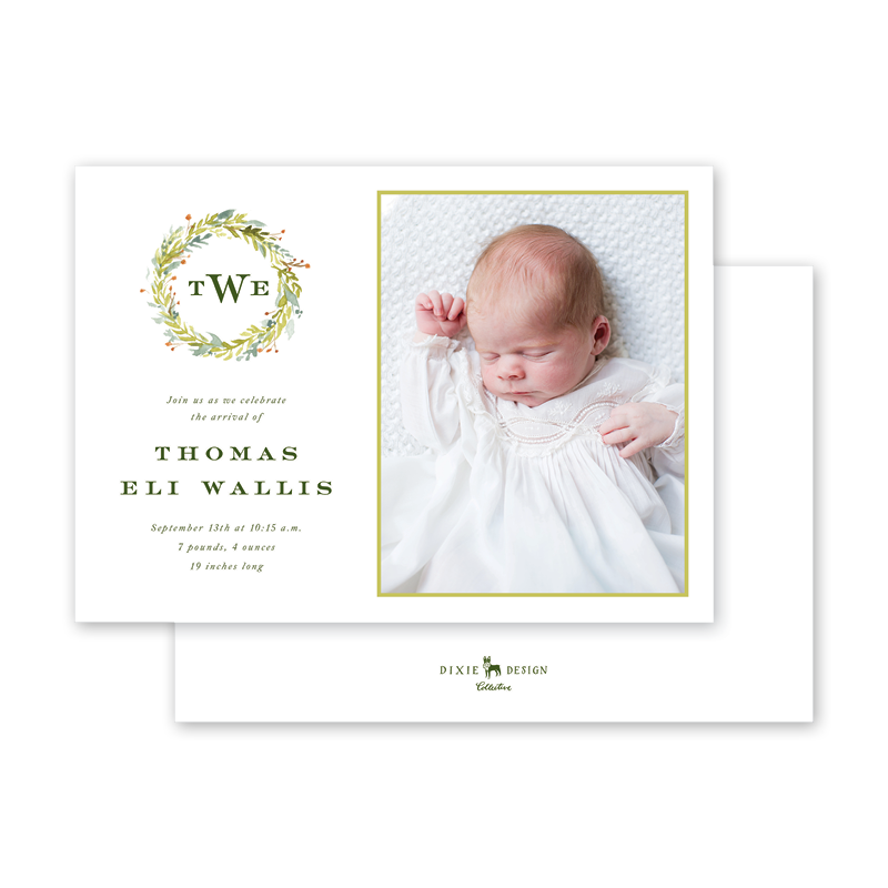 Pine and Berry Birth Announcement– Dogwood Hill