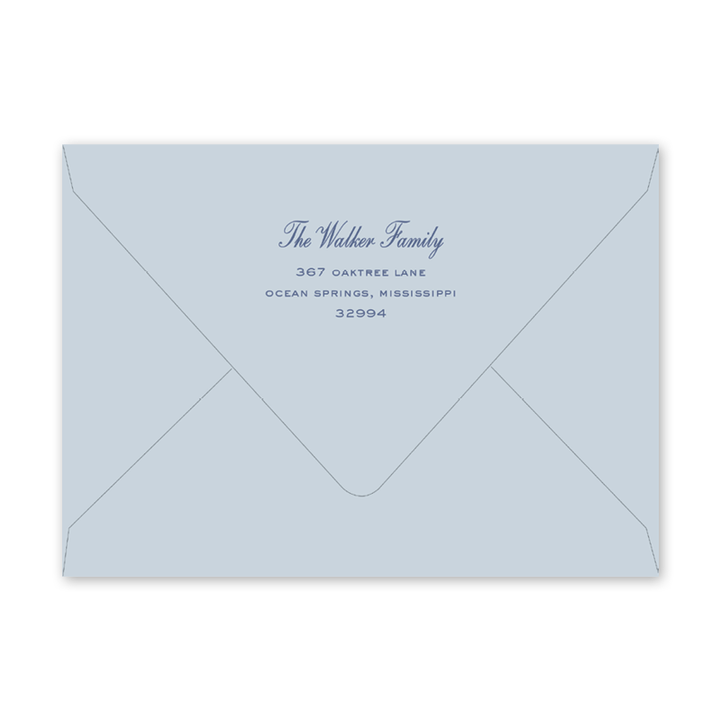 Holiday Herons Monogram Landscape Blue Envelopes– Dogwood Hill