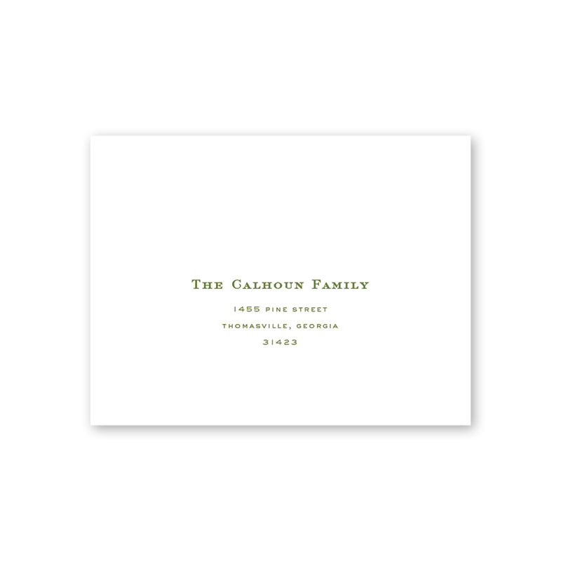 Holly Vine Landscape Folded Recipient Address Printing– Dogwood Hill