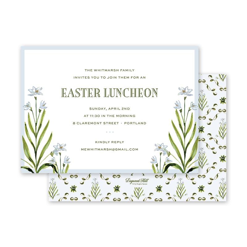 Paperwhite Scallop Easter Invitation– Dogwood Hill