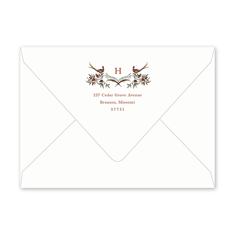 Pheasant and Foliage Border Envelopes– Dogwood Hill
