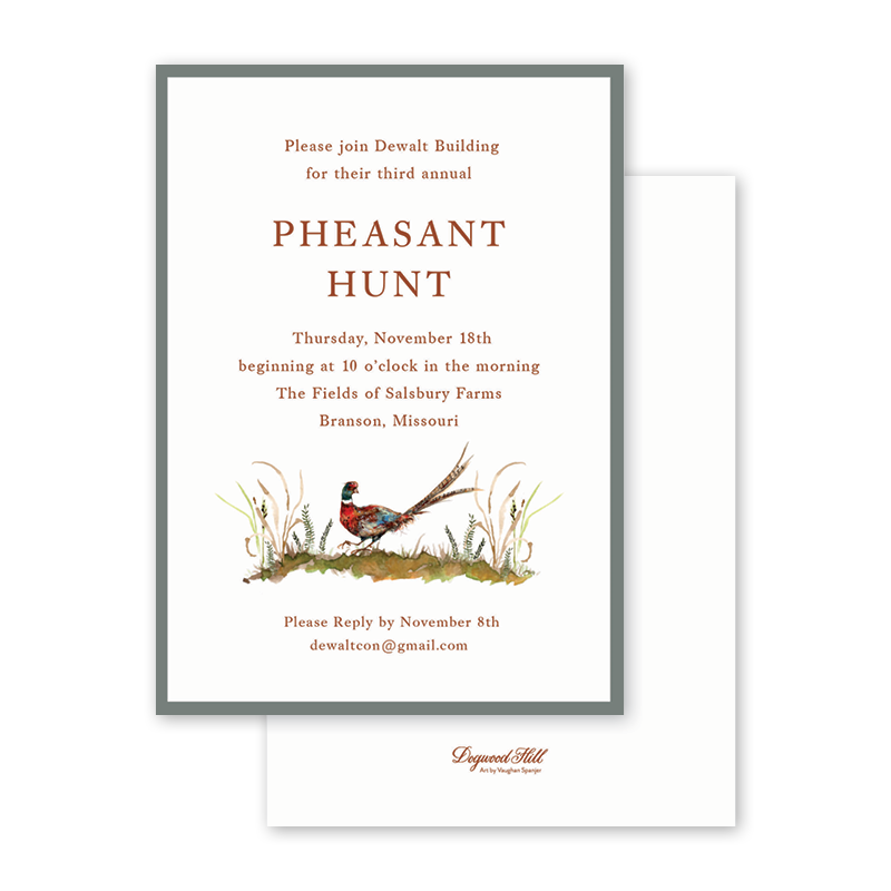 Pheasant and Foliage Invitation– Dogwood Hill