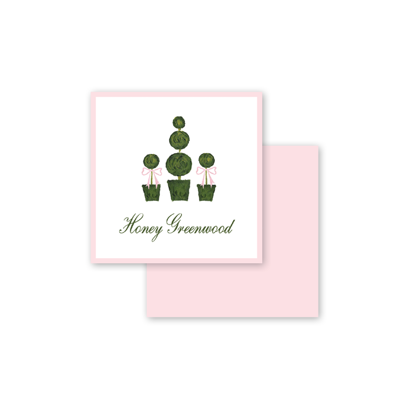 Boxwood Lattice Pink Calling Card– Dogwood Hill Boxwood Lattice Pink Calling Card– Dogwood Hill